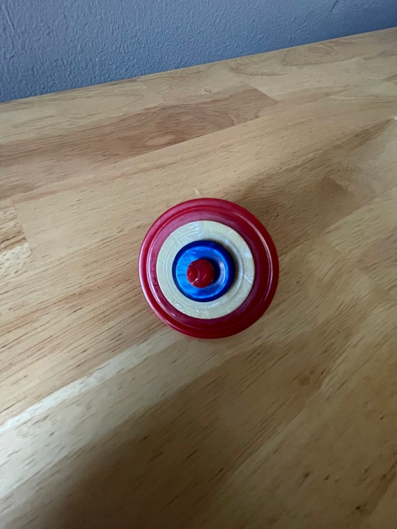 Vintage 1960s Mod Ring - Red White and Blue - Gem