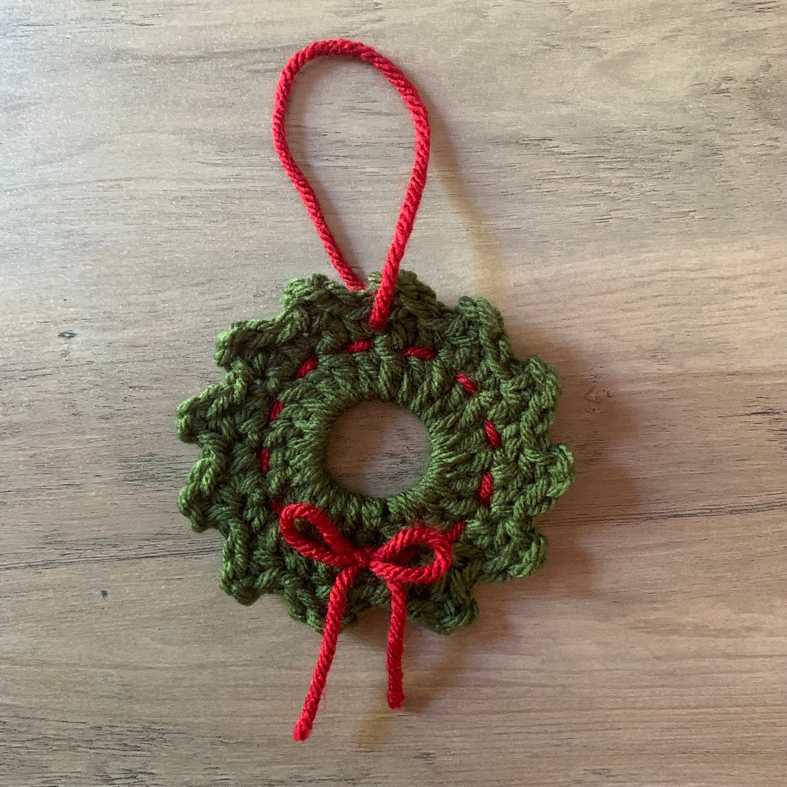 Easy Crochet Wreath Christmas Ornament Pattern - Etsy