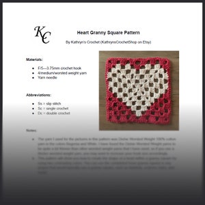 Heart Granny Square Pattern - Etsy