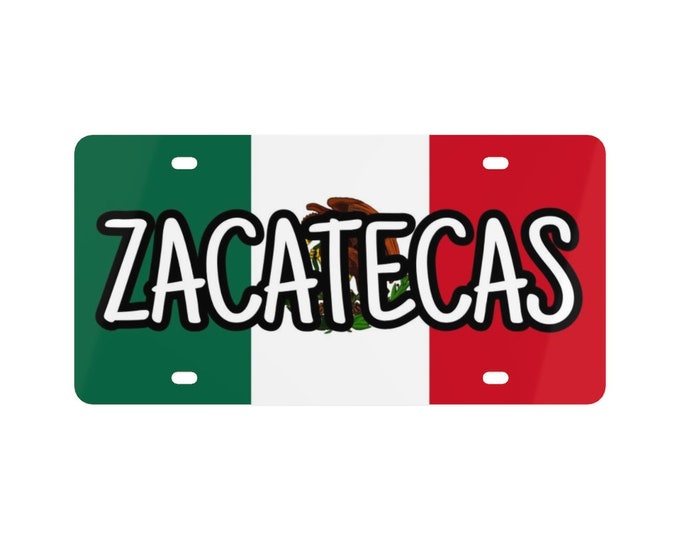 Zacatecas License Plate Modern Black, Mexican State Car Plate, Placas ...