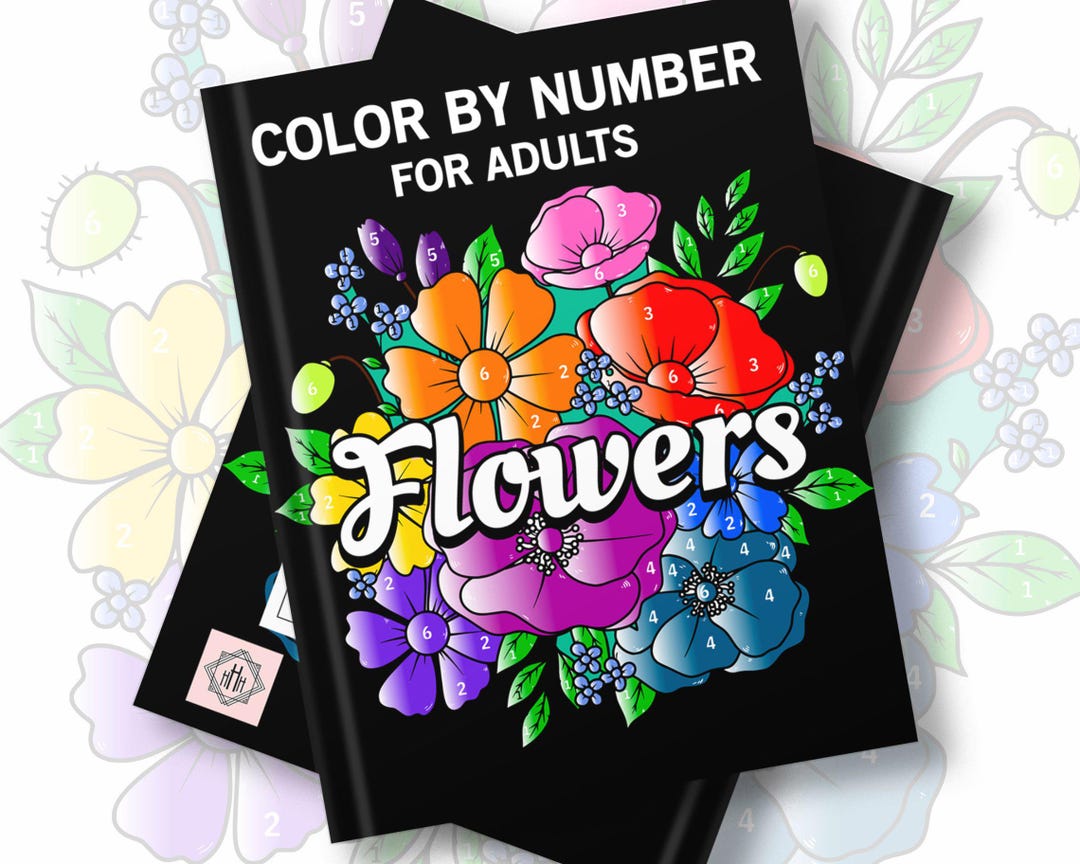 Mindful Coloring Activity: Floral PDF Color by Number Sheets for Adults ...