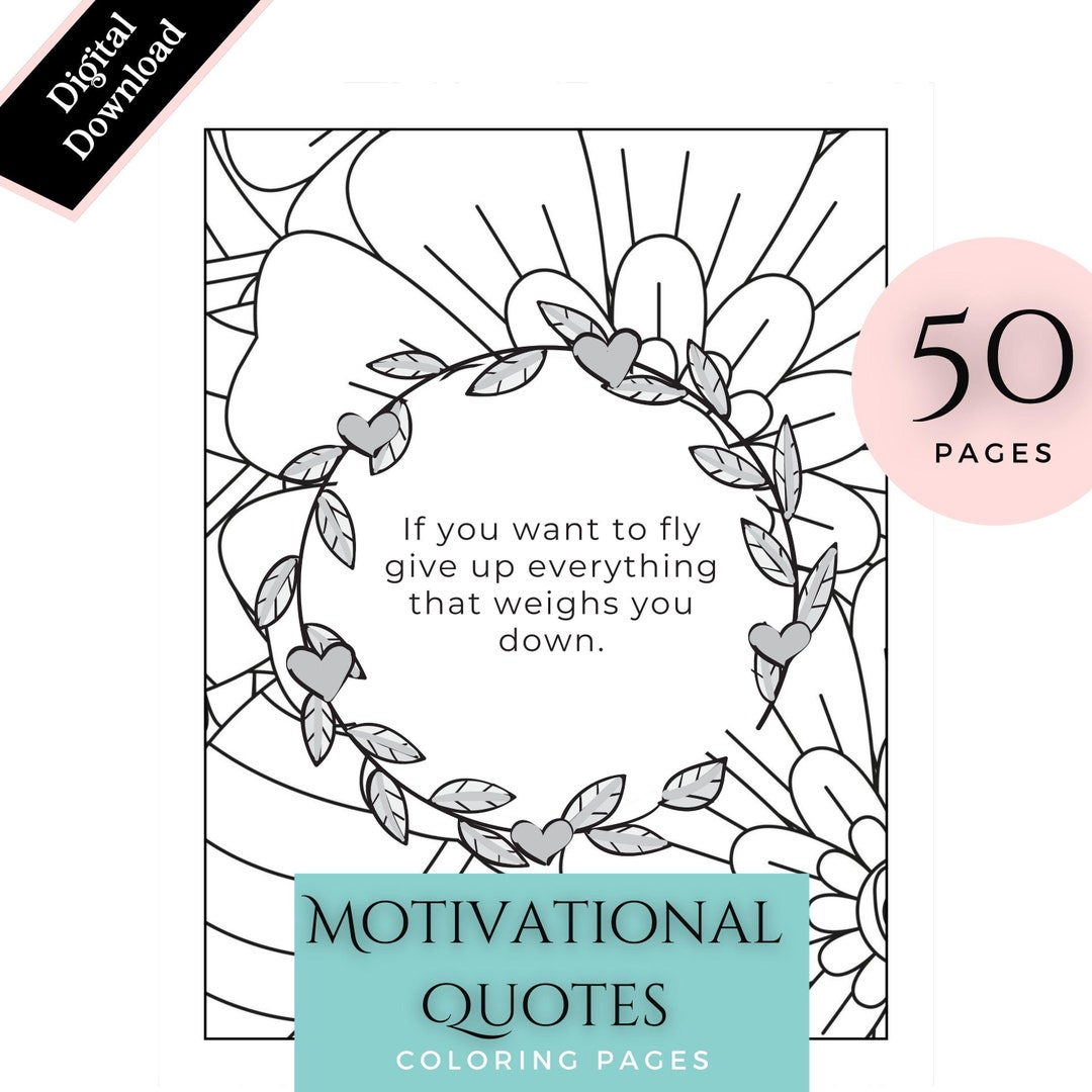 Motivational Quote Coloring Pages Inspirational Quotes Coloring Pages ...
