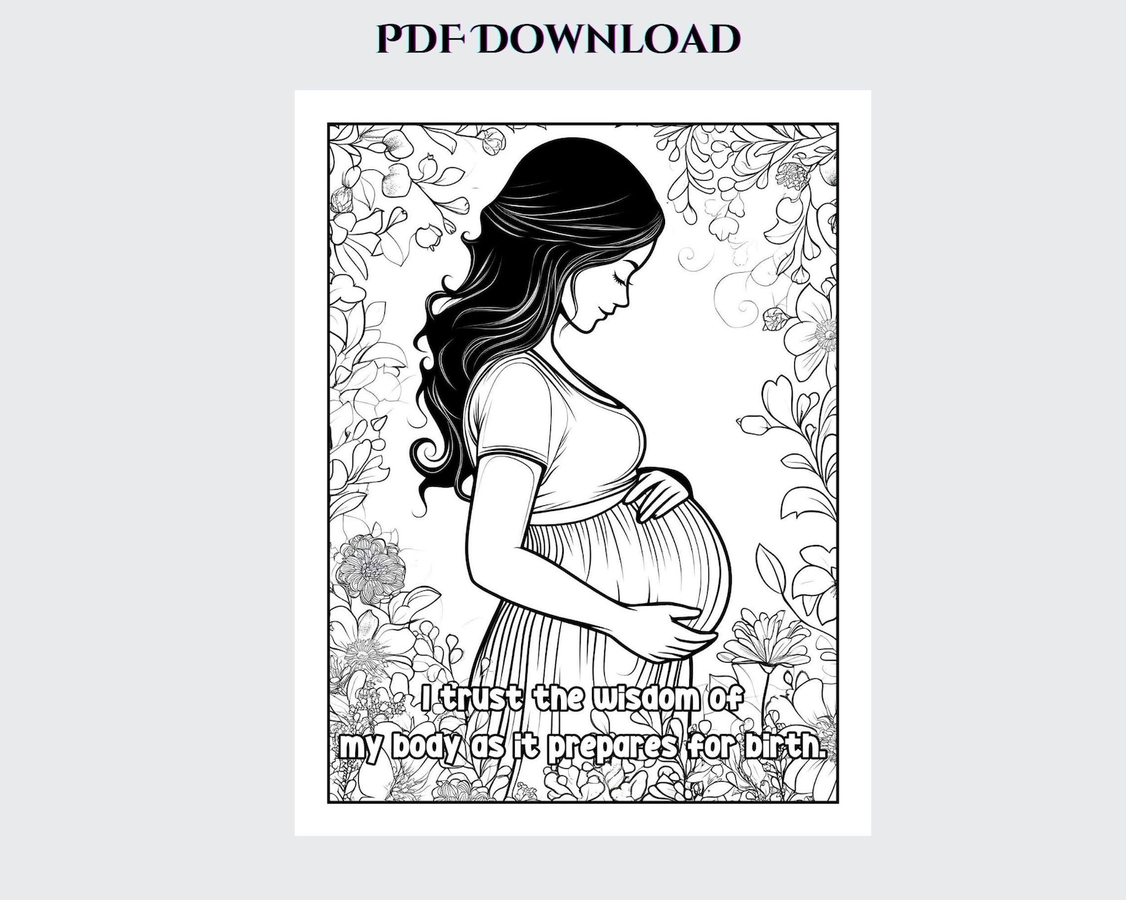 Pregnancy Coloring Pages | Pregnancy Relaxation Gifts for Women ...