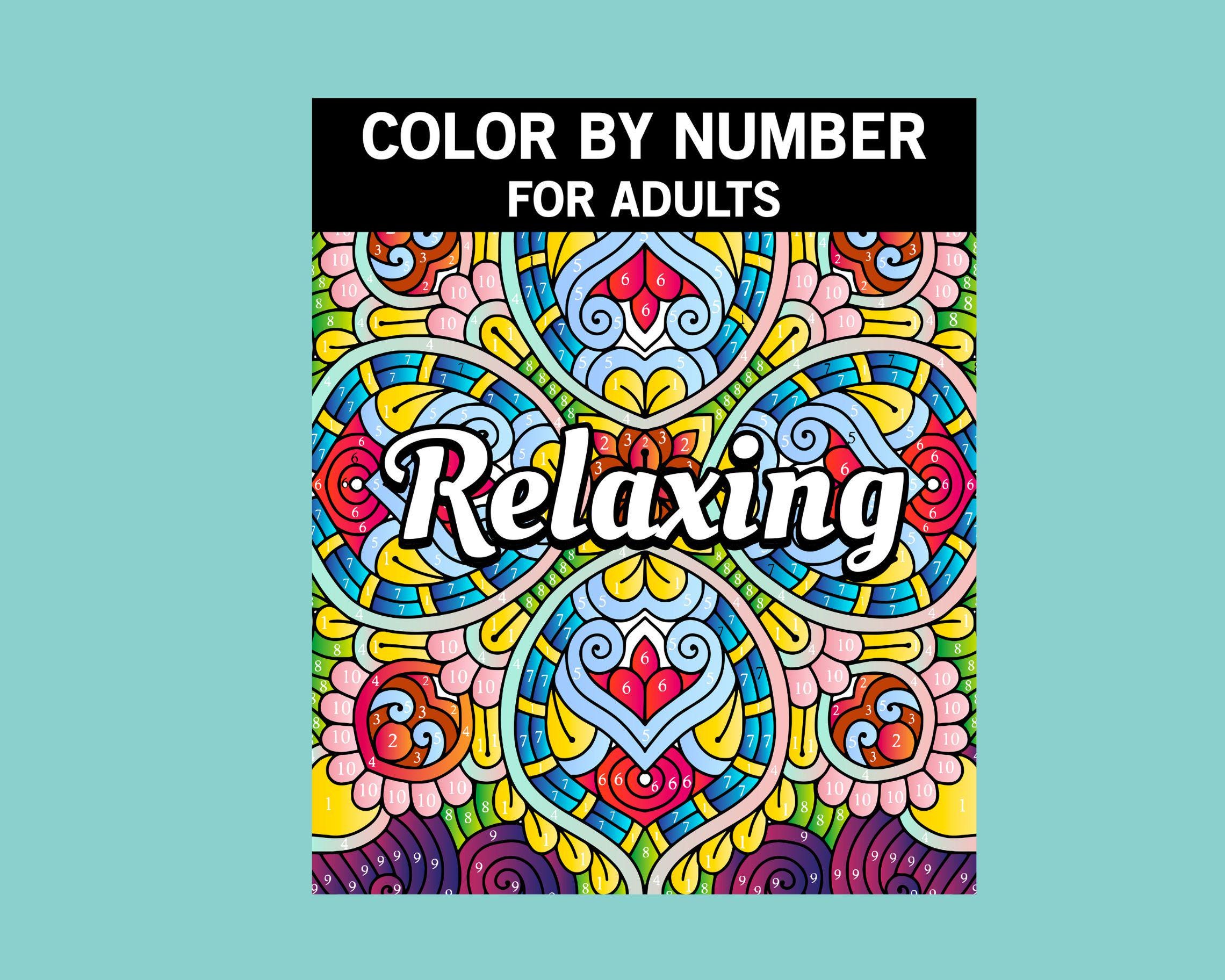 Relaxing Color by Number Book: Adult Coloring Pages (PDF Download) - Etsy