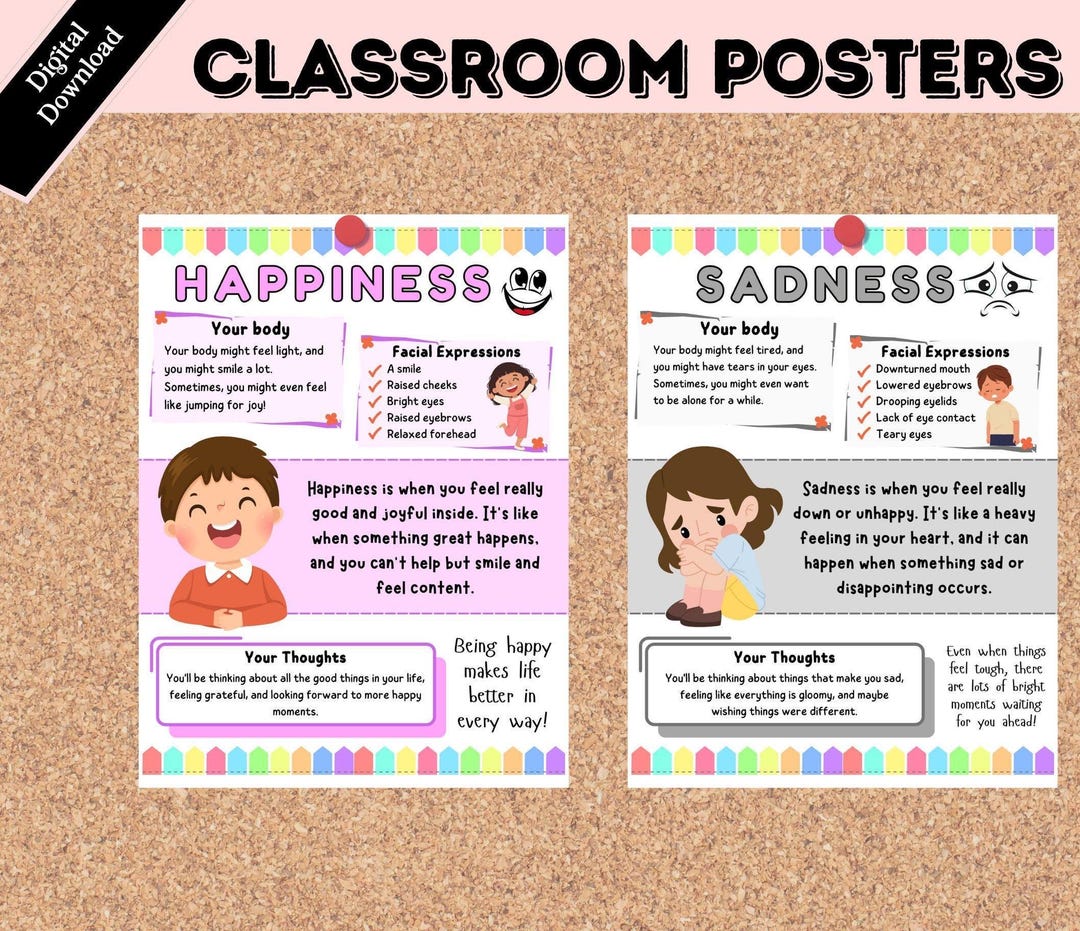 Classroom Feelings Emotions Poster, Classroom Decor, Calm Corner Decor ...