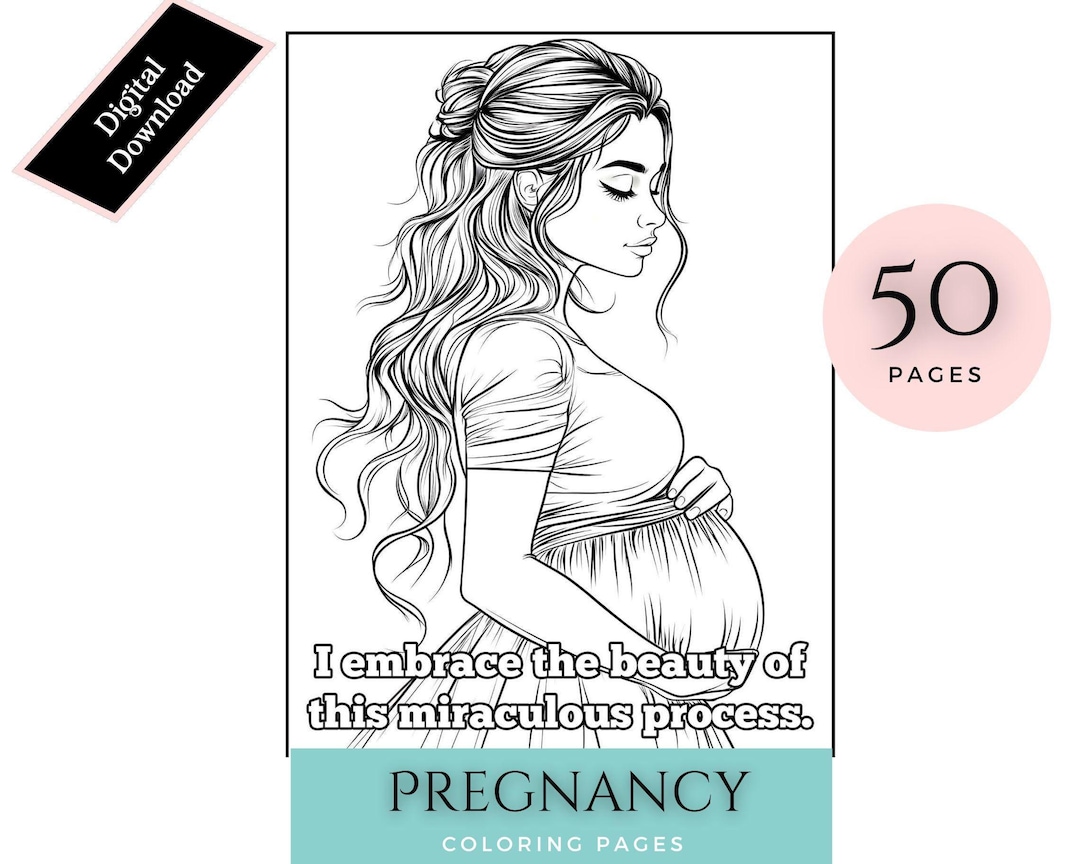 Pregnancy Coloring Book: 50 Affirmation Pages (digital Download) - Etsy