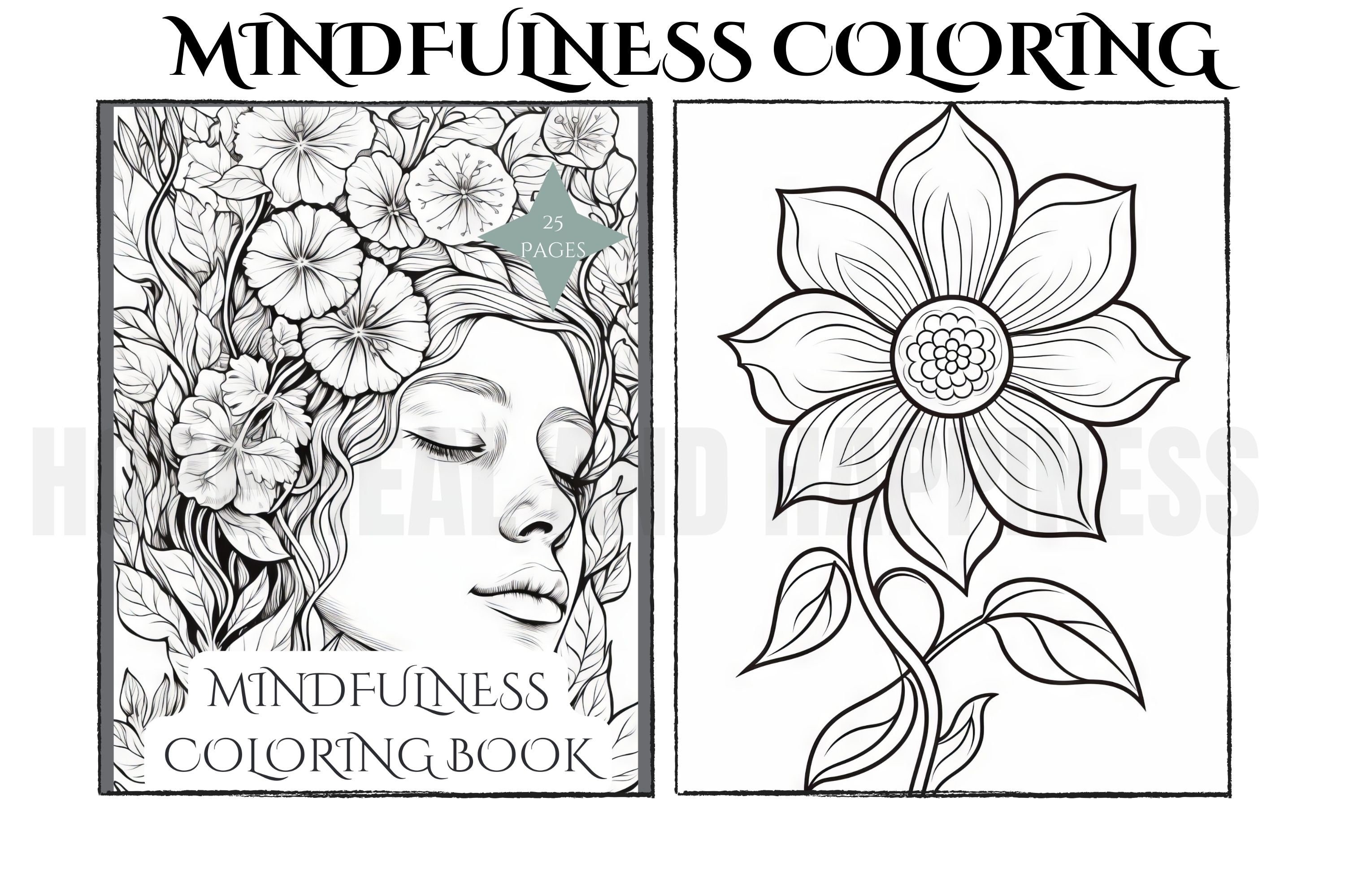 Mental Health Coloring Pages Printable Mindful Coloring Pages Adult ...
