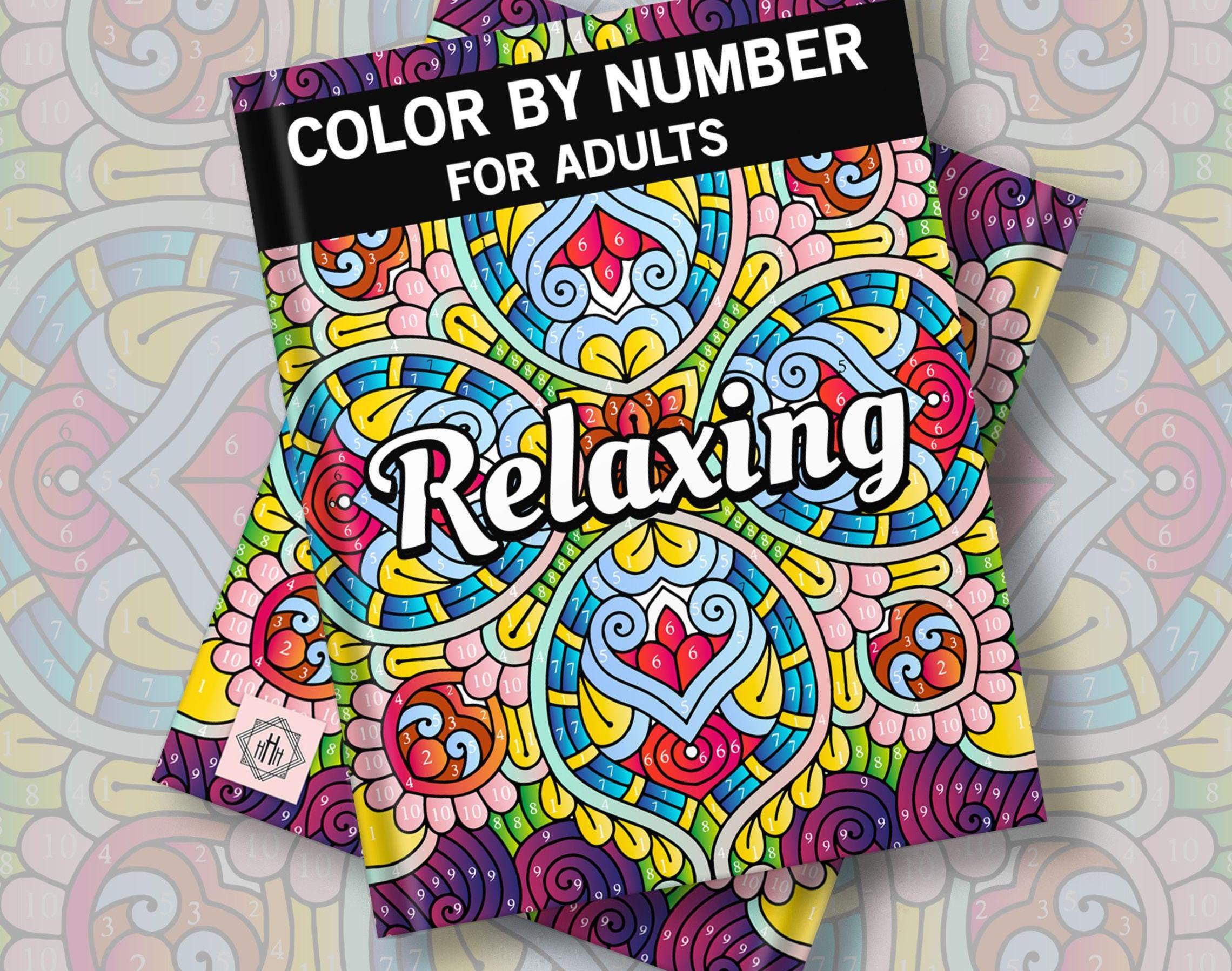 Relaxing Color by Number Book: Adult Coloring Pages (PDF Download) - Etsy