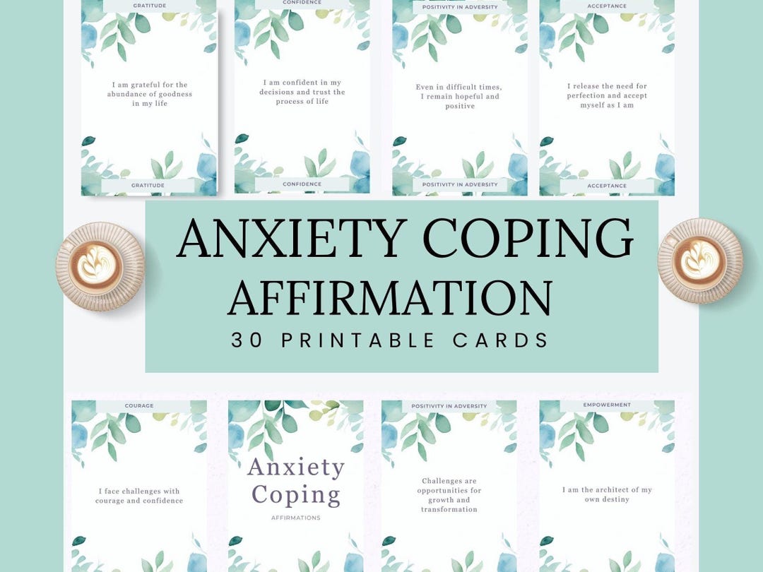 Anxiety Coping Cards Anxiety Affirmation Cards Printable Anxiety ...