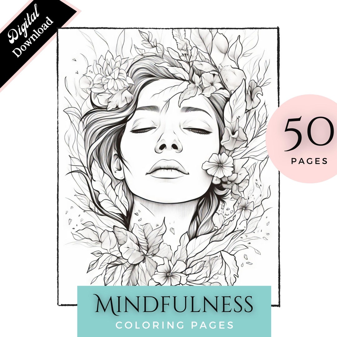 Mental Health Self-care Coloring Pages: Adult Stress Relief & Anxiety ...