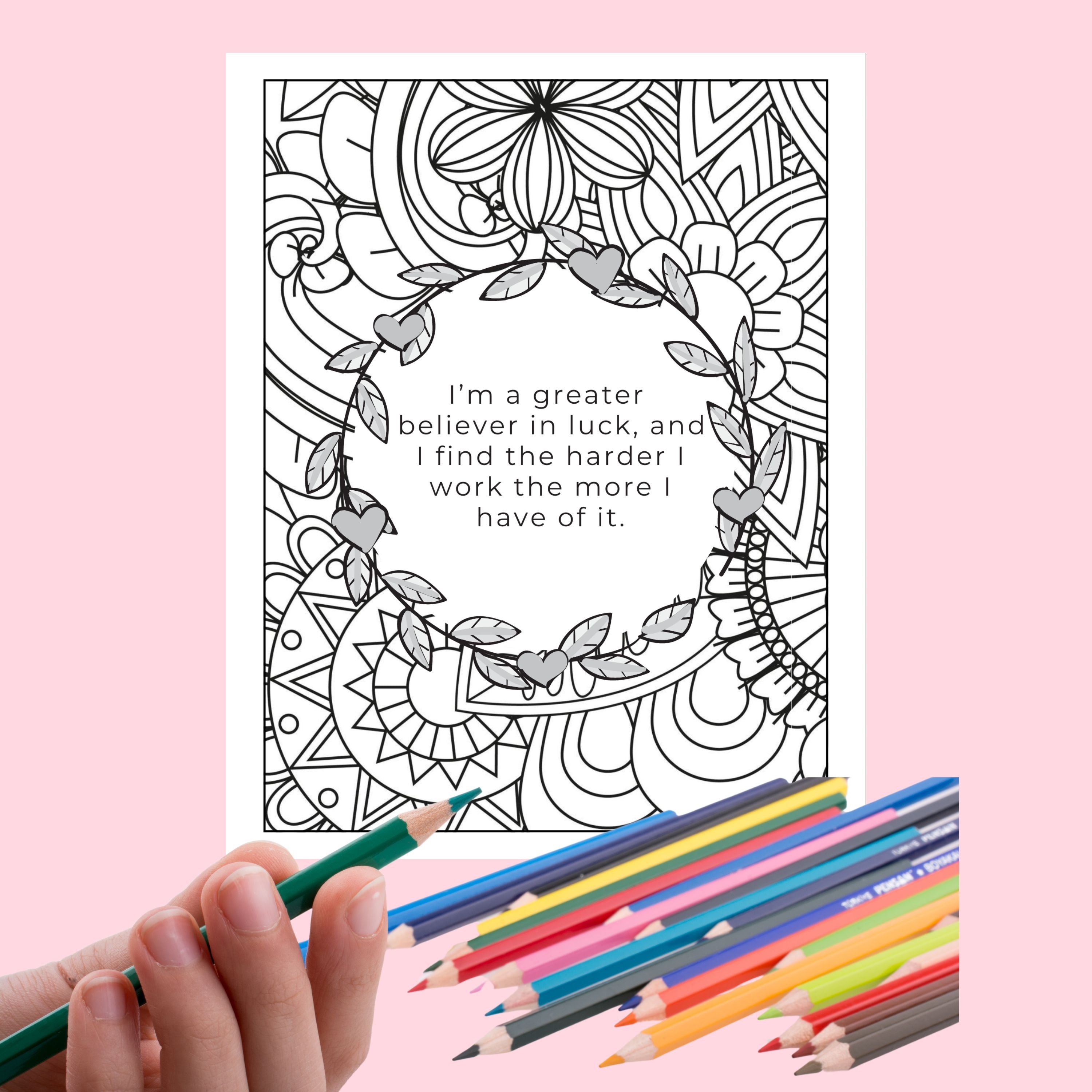 50 Adult Motivational Quotes Coloring Book, Positive Life Quotes ...