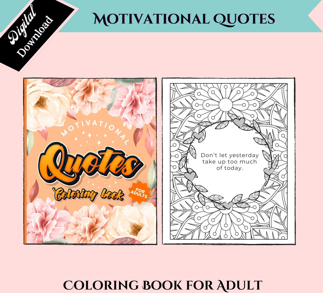 50 Adult Motivational Quotes Coloring Book, Positive Life Quotes ...