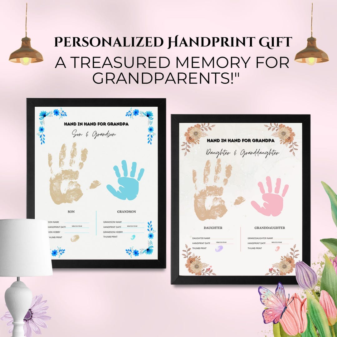 Personalized Grandparents Handprint Craft, Handprints for Grandparents ...