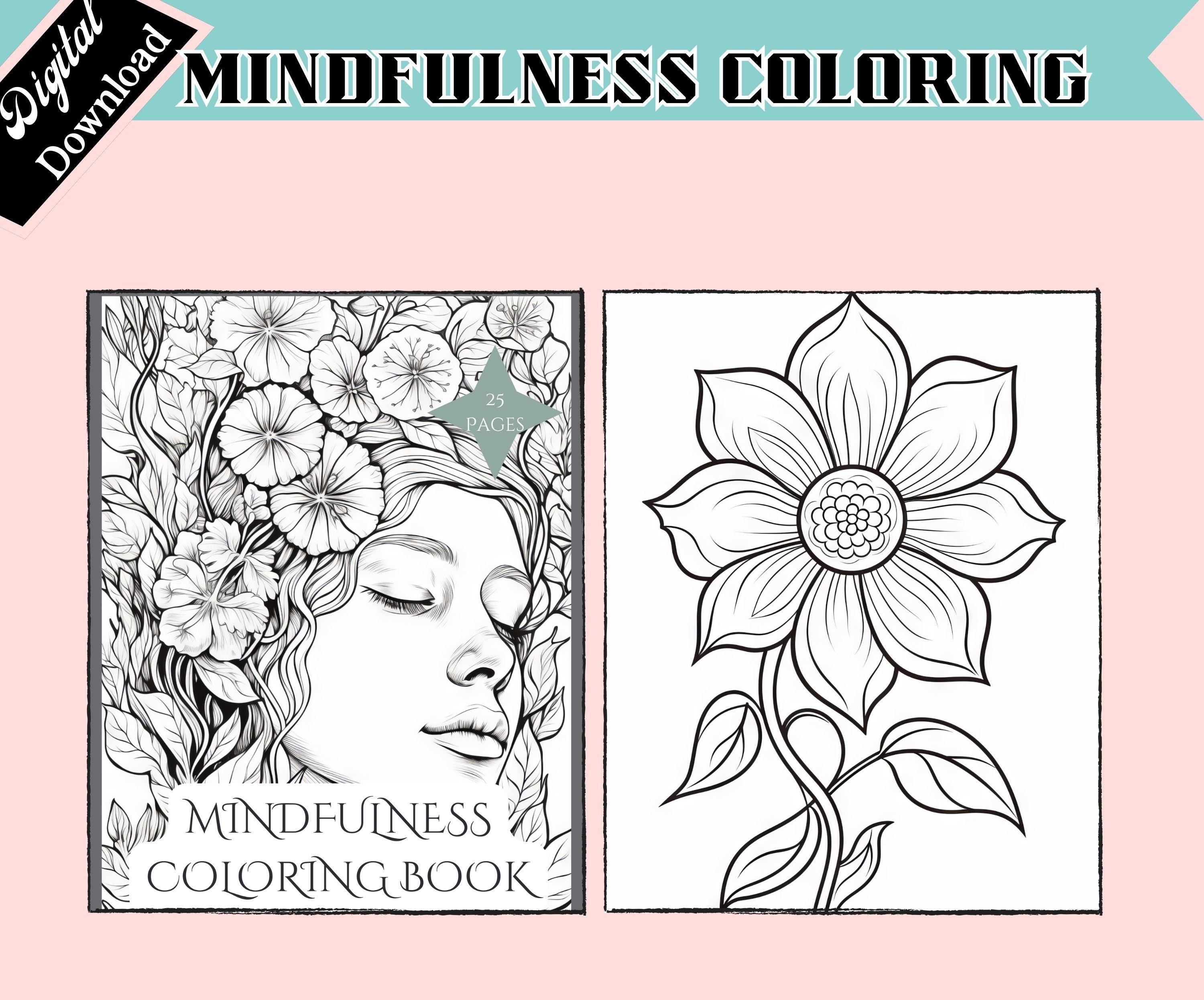 Mental Health Coloring Pages Printable Mindful Coloring Pages Adult ...