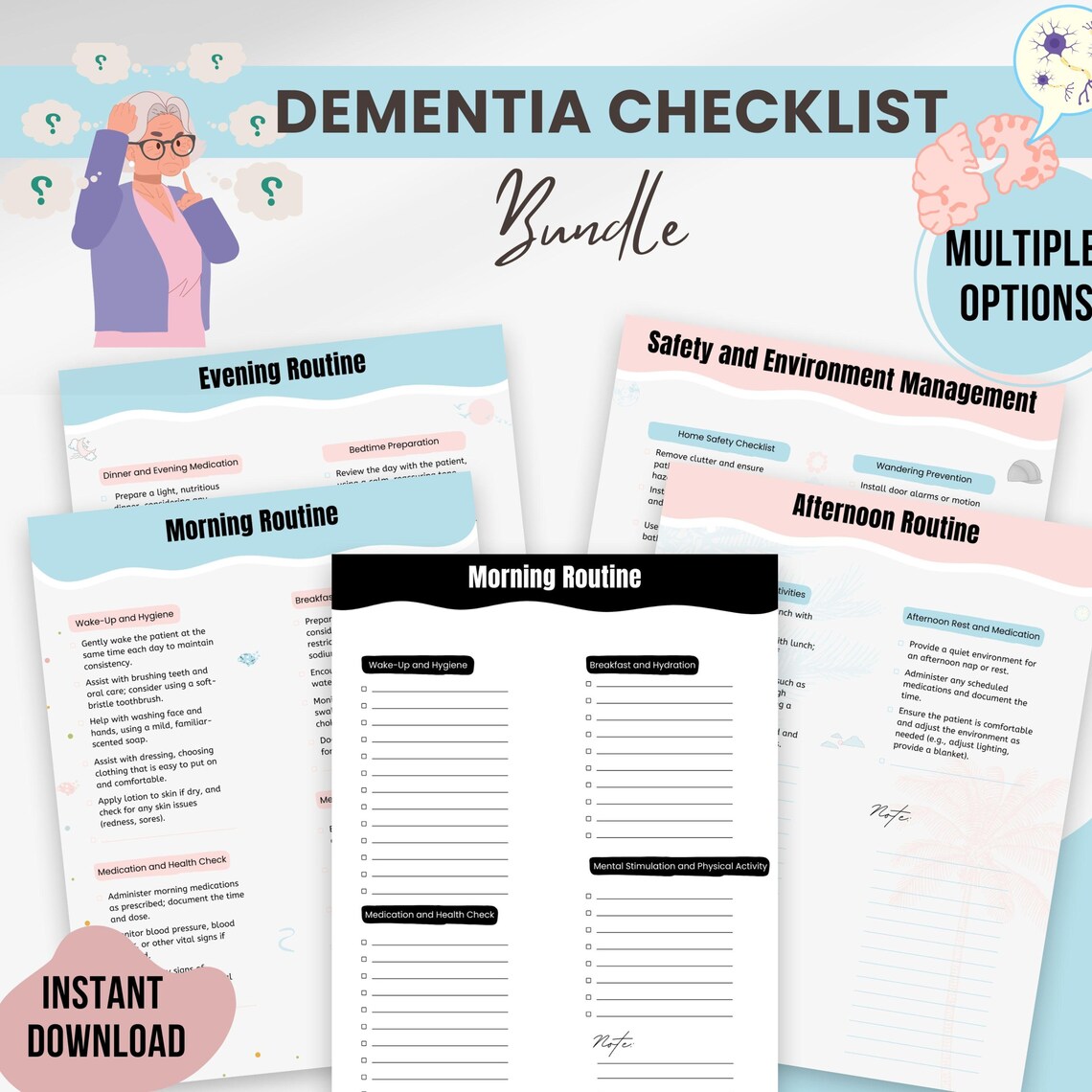 Dementia Caregiver Bundle: Checklists, Planner, Medication Tracker ...