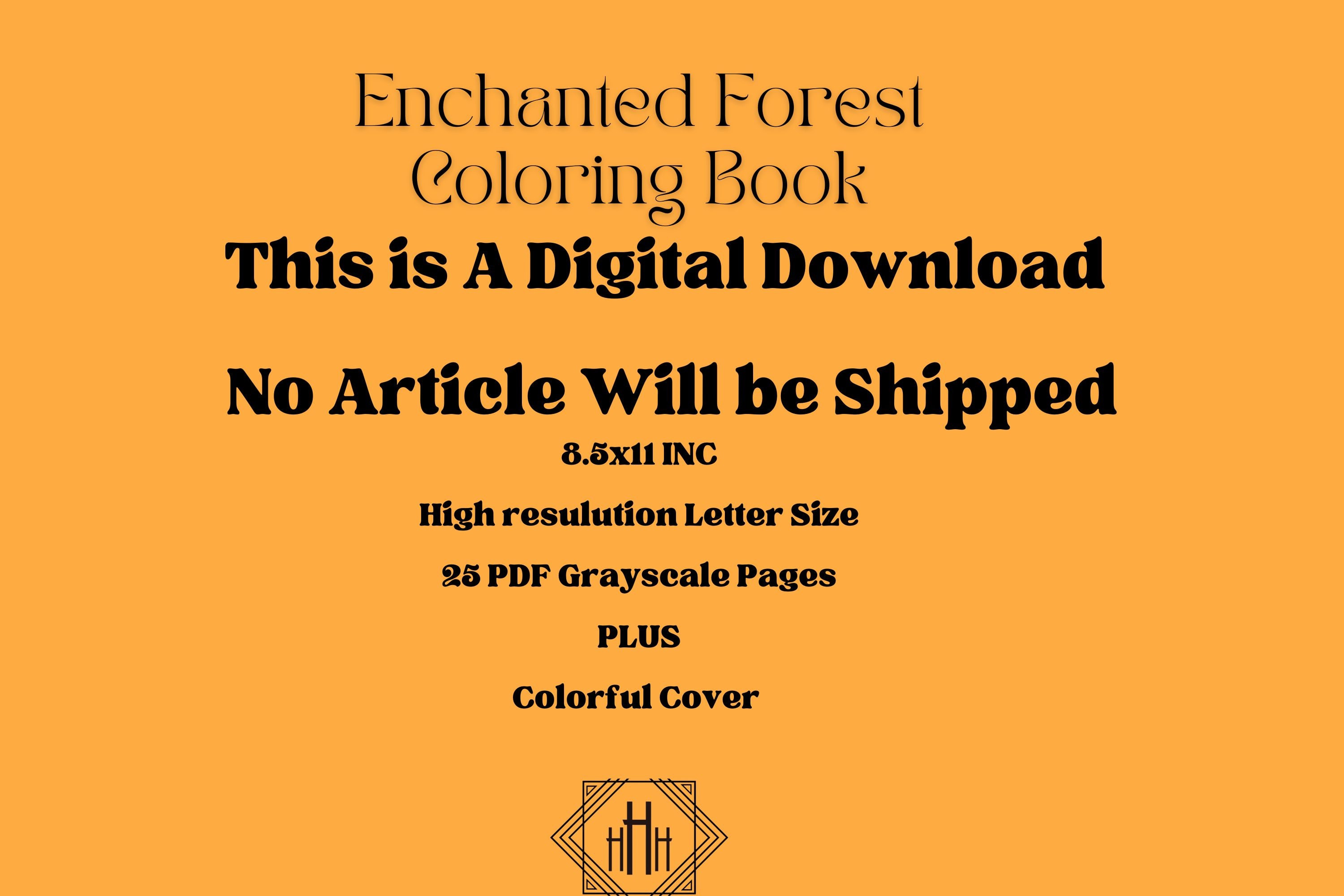 25 Enchanted Forest Coloring Book, Printable Magical Forest Coloring ...