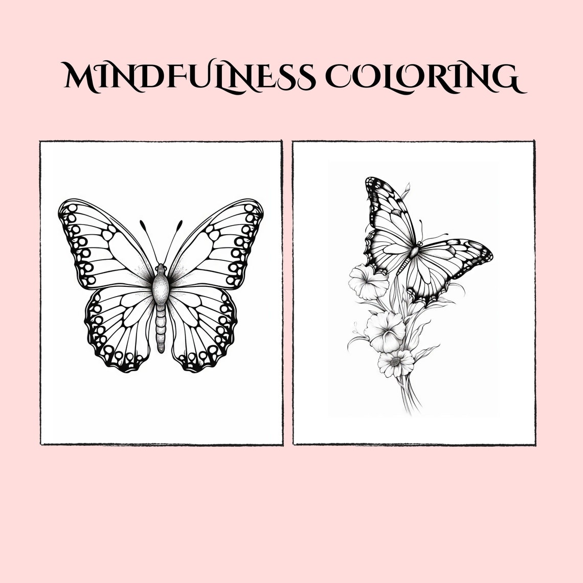 Mindfulness Coloring Butterfly Coloring Pages Coloring for Relaxation ...