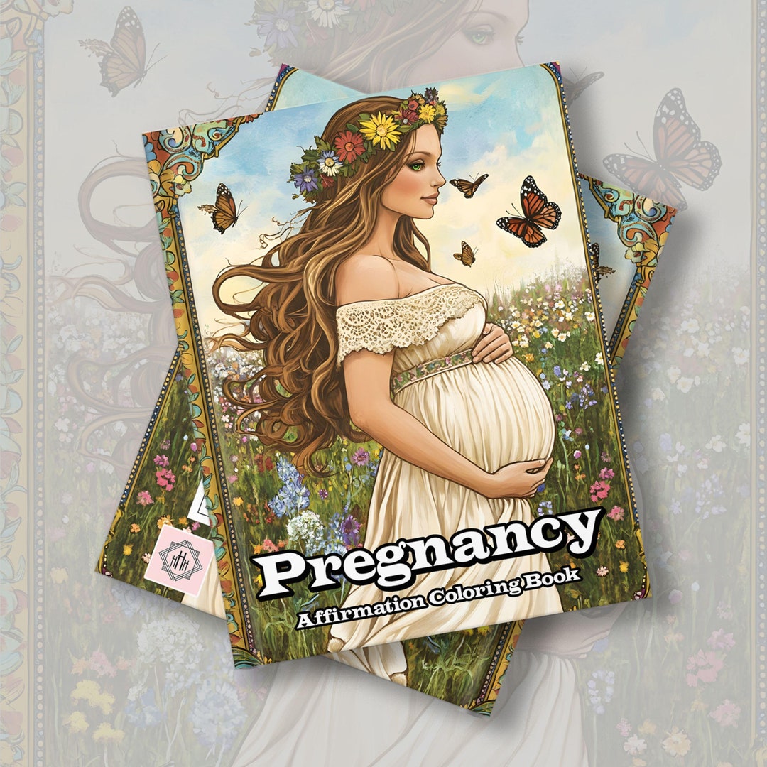 Pregnancy Affirmation Coloring Pages 50 Digital Coloring Pages ...