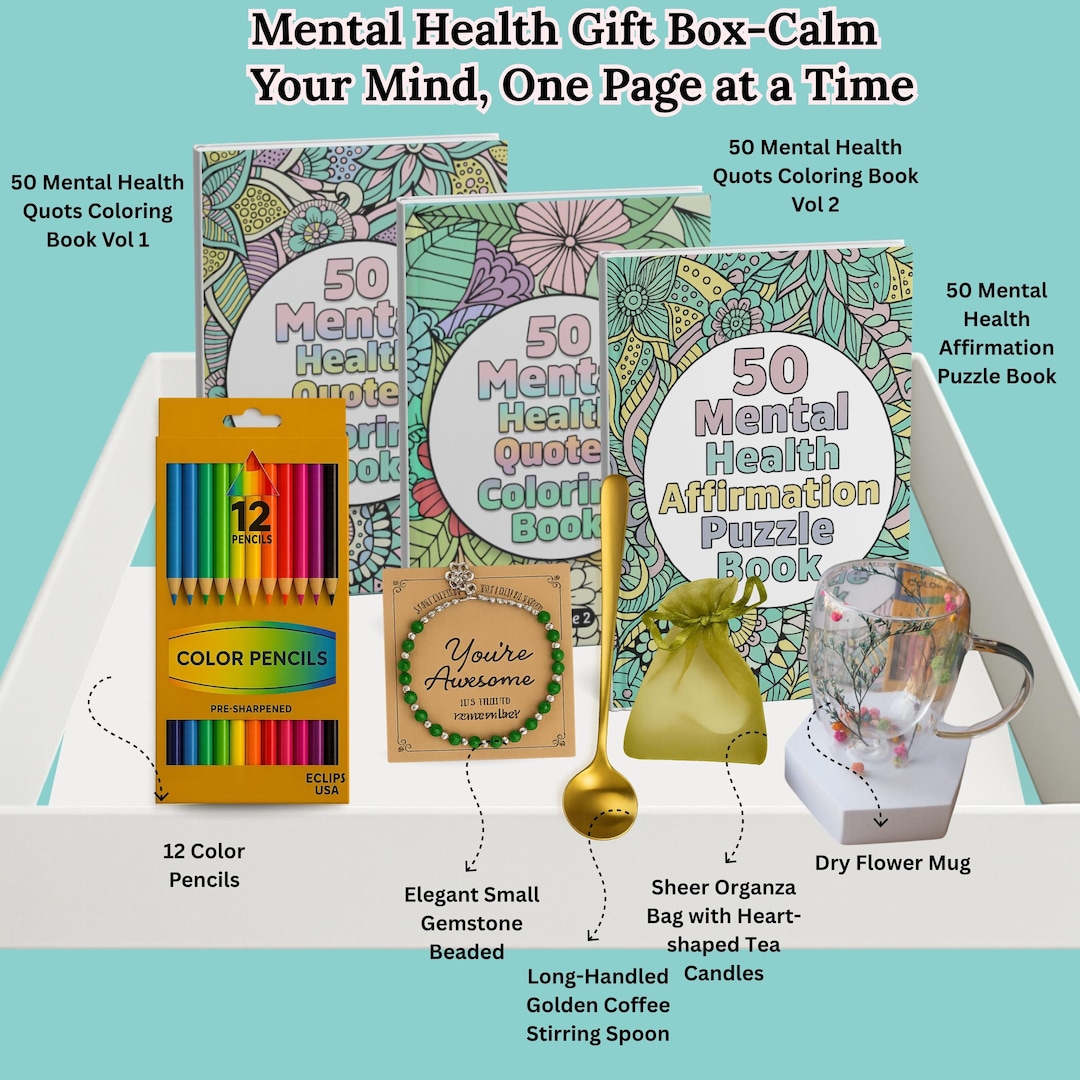 Mental Health Gift Box, Self-care Package, Anxiety Relief Care Package ...