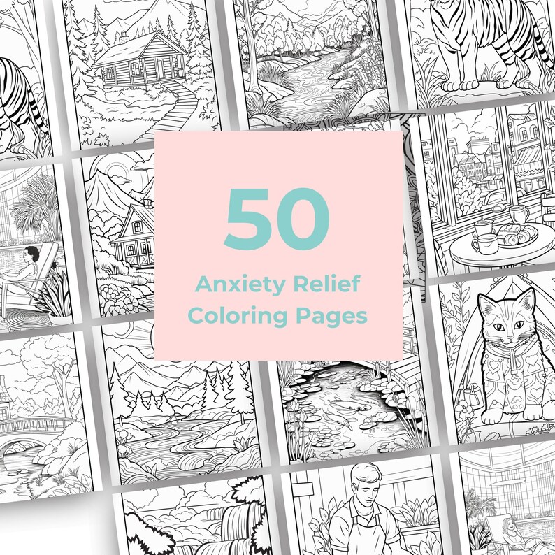 Anxiety Coloring Pages Therapy Printable Mindfulness Coloring Stress ...