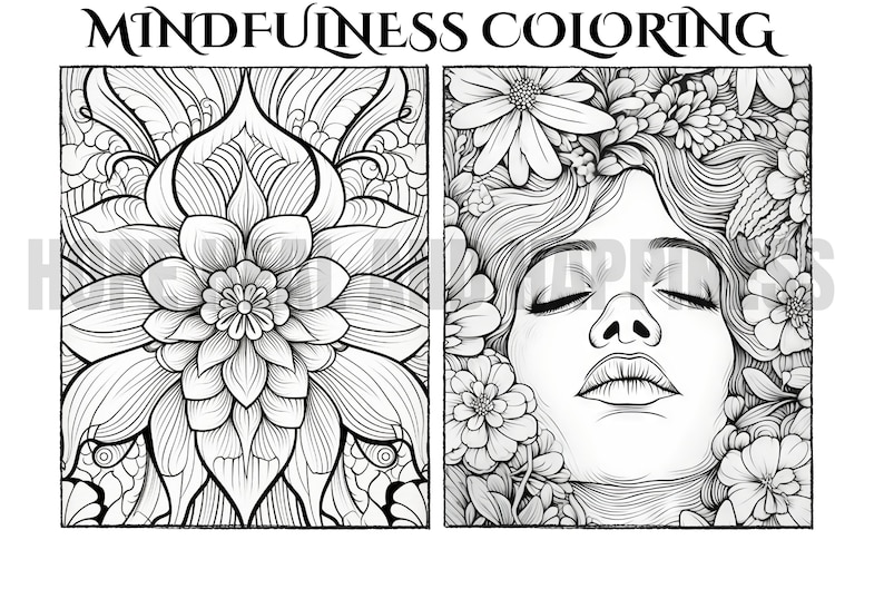Mental Health Coloring Pages Printable Mindful Coloring Pages Adult ...