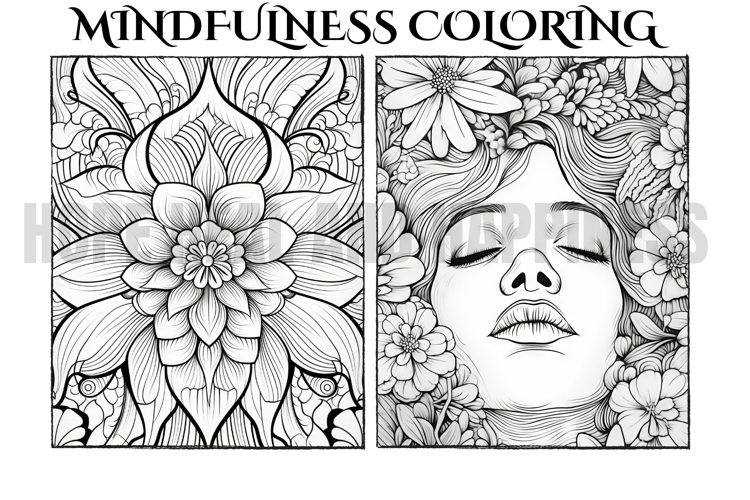 Mental Health Coloring Pages Printable Mindful Coloring Pages Adult ...