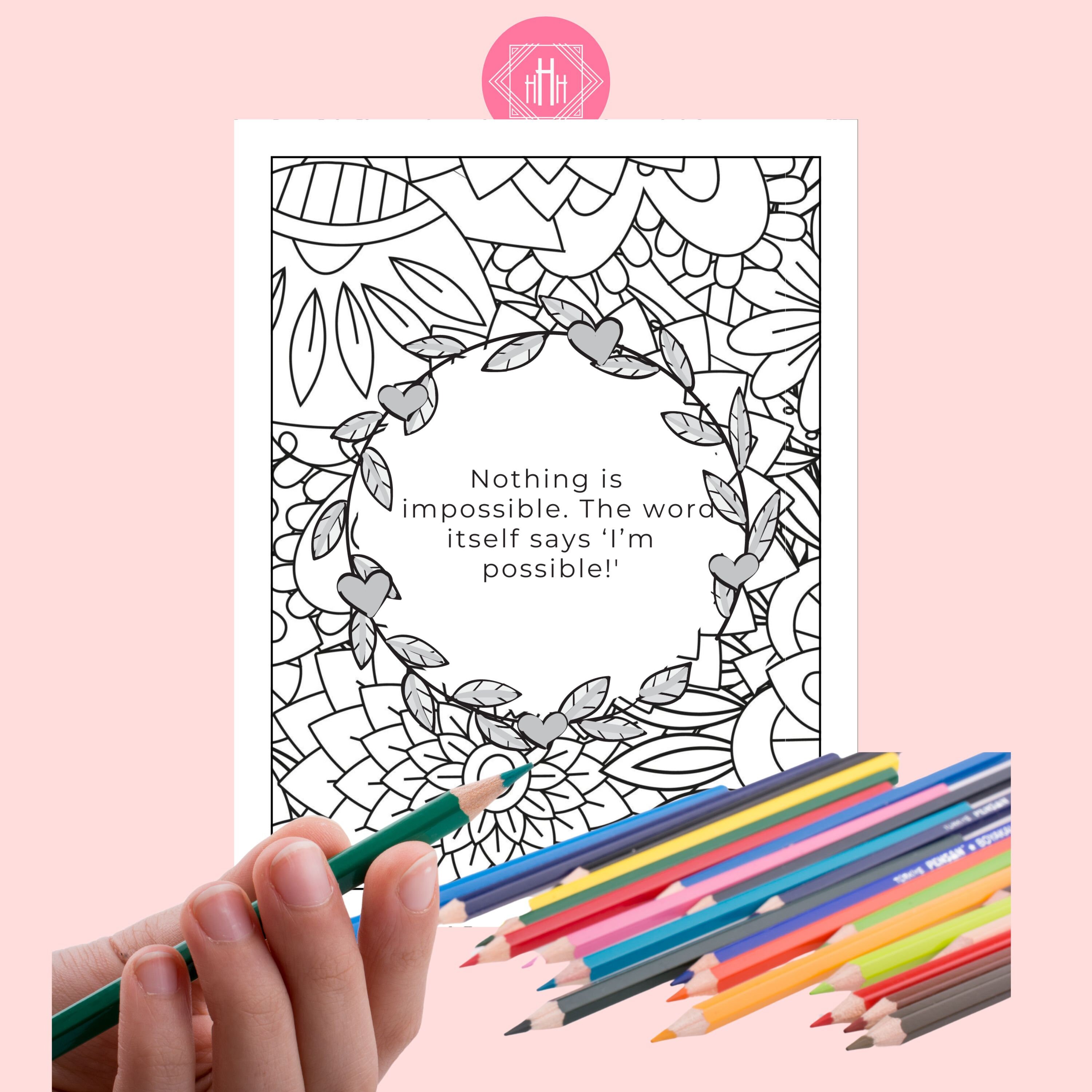 50 Adult Motivational Quotes Coloring Book, Positive Life Quotes ...