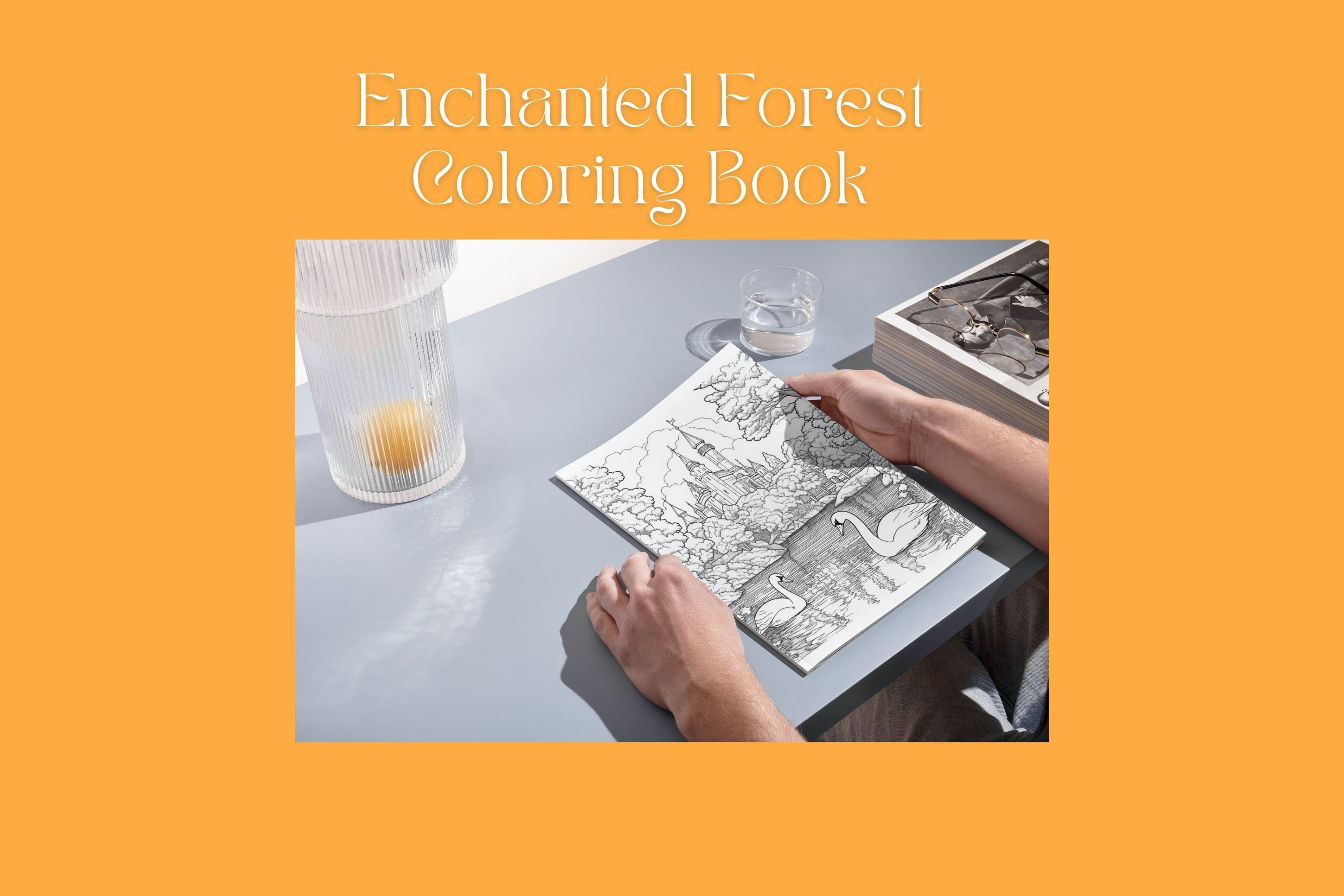25 Enchanted Forest Coloring Book, Printable Magical Forest Coloring ...