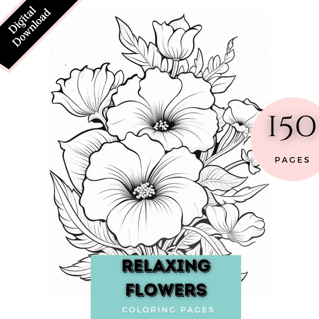 Flower Coloring Pages for Adults | Mindful Coloring Pages| Calm ...