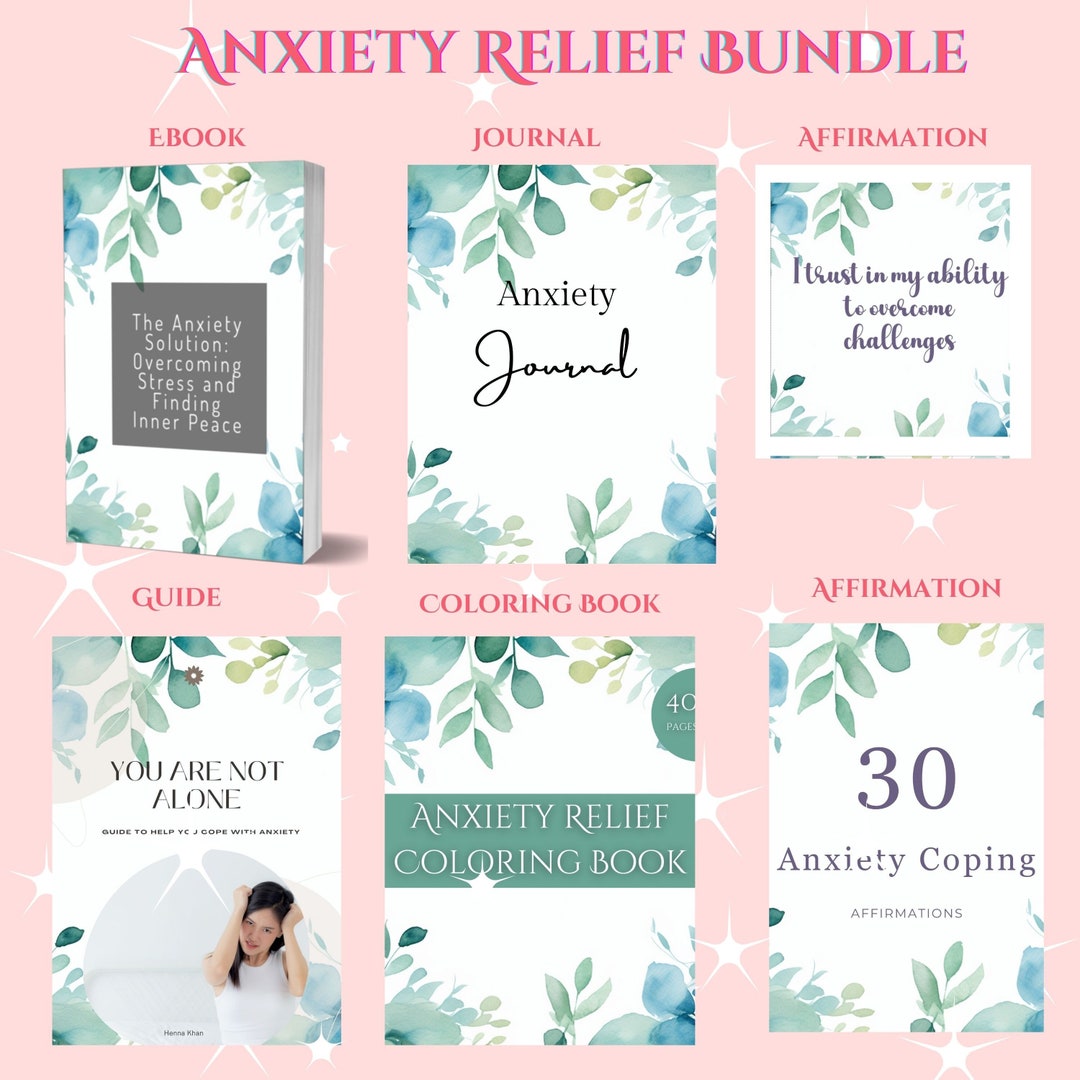 Anxiety Relief Bundle, Anxiety Affirmations Cards, Anxiety Journal ...