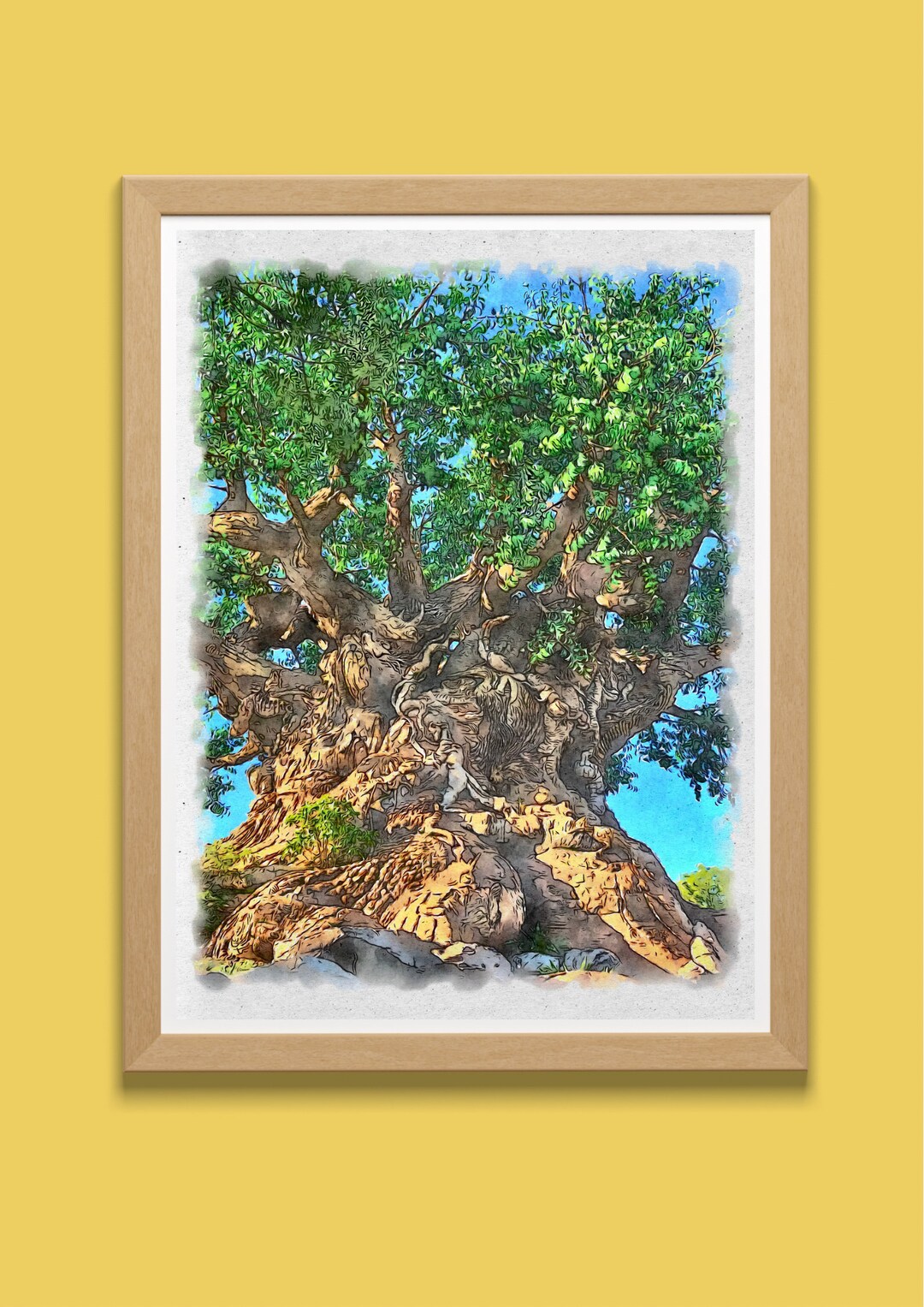 Disneys Animal Kingdom Tree of Life Watercolour Print Disney - Etsy