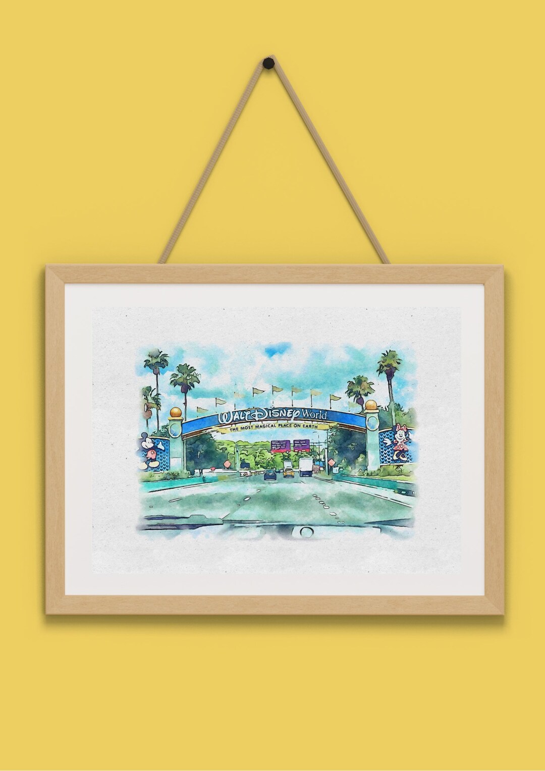 Walt Disney World Sign Watercolour Print, Disney Print, Wall Art - Etsy