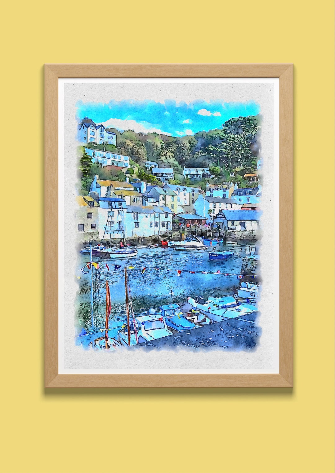 Polperro Cornish Watercolour Print, Wall Art - Etsy