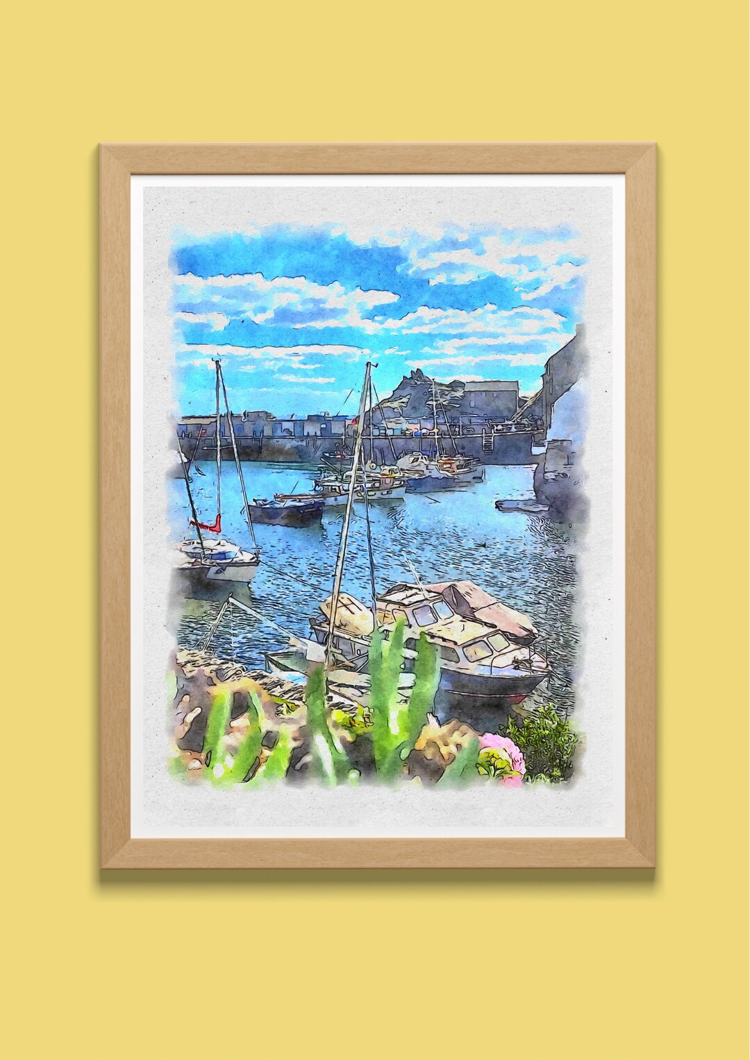 Polperro Cornish Watercolour Print, Wall Art, Cornish Art - Etsy