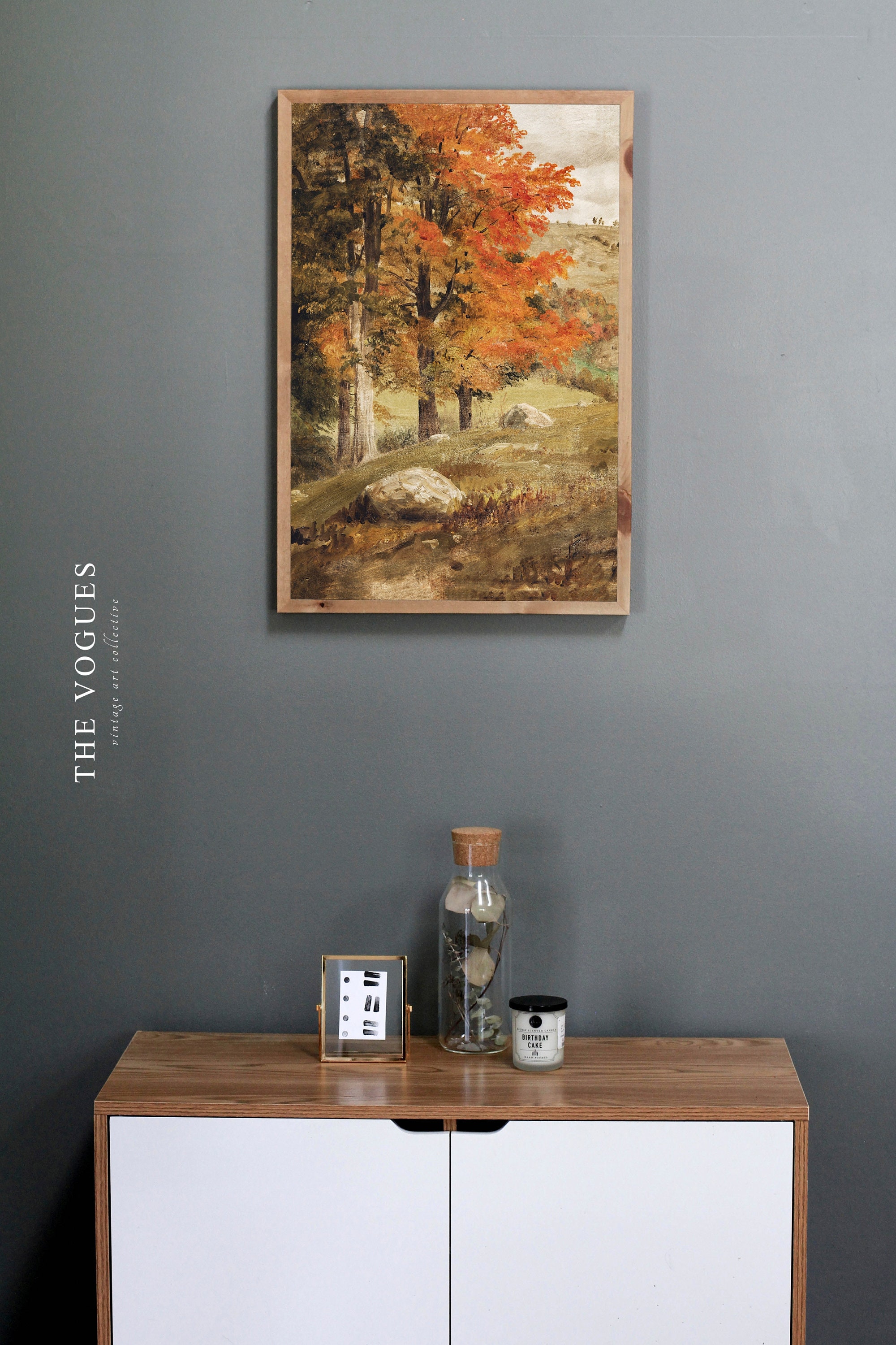 PRINTABLE Autumn Forest Landscape Vintage Fall Trees Scenery Painting ...