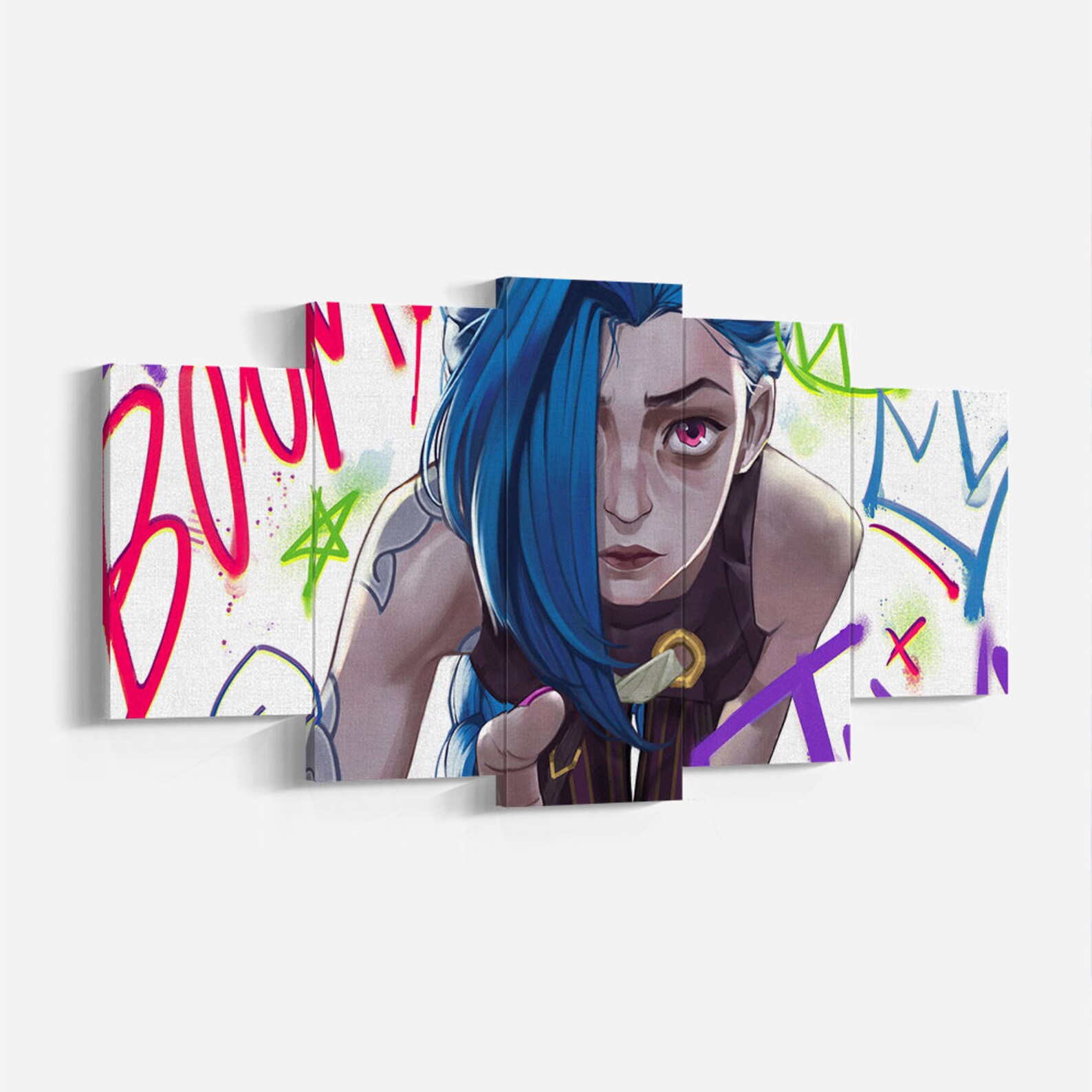 Jinx Arcane Jinx Poster Lol Poster Vi Art Five Panel - Etsy