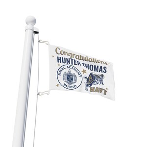 Navy Academy Graduation Flag, USNA Personalized Flag, Gift for Graduate ...