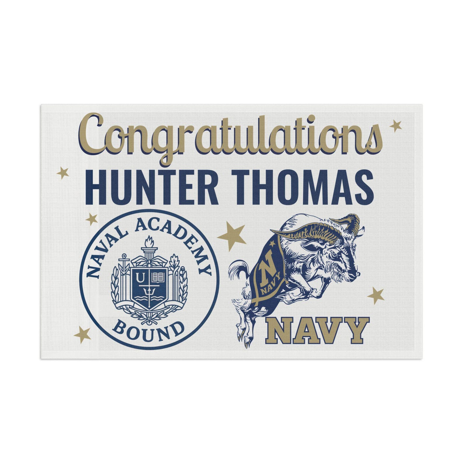Navy Academy Graduation Flag, USNA Personalized Flag, Gift for Graduate ...