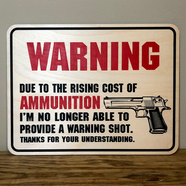 No Warning Shot Sign - Etsy