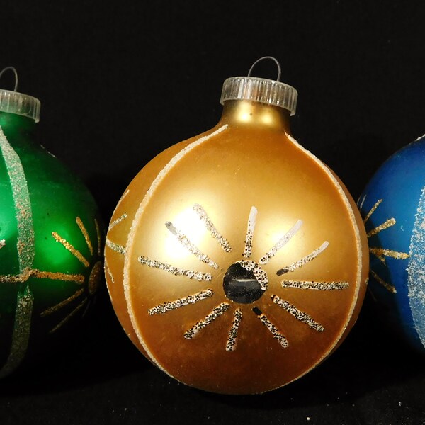 Gold Glass Ornaments Sunburst Star Gift Present Topper Golden Sun Theme ...