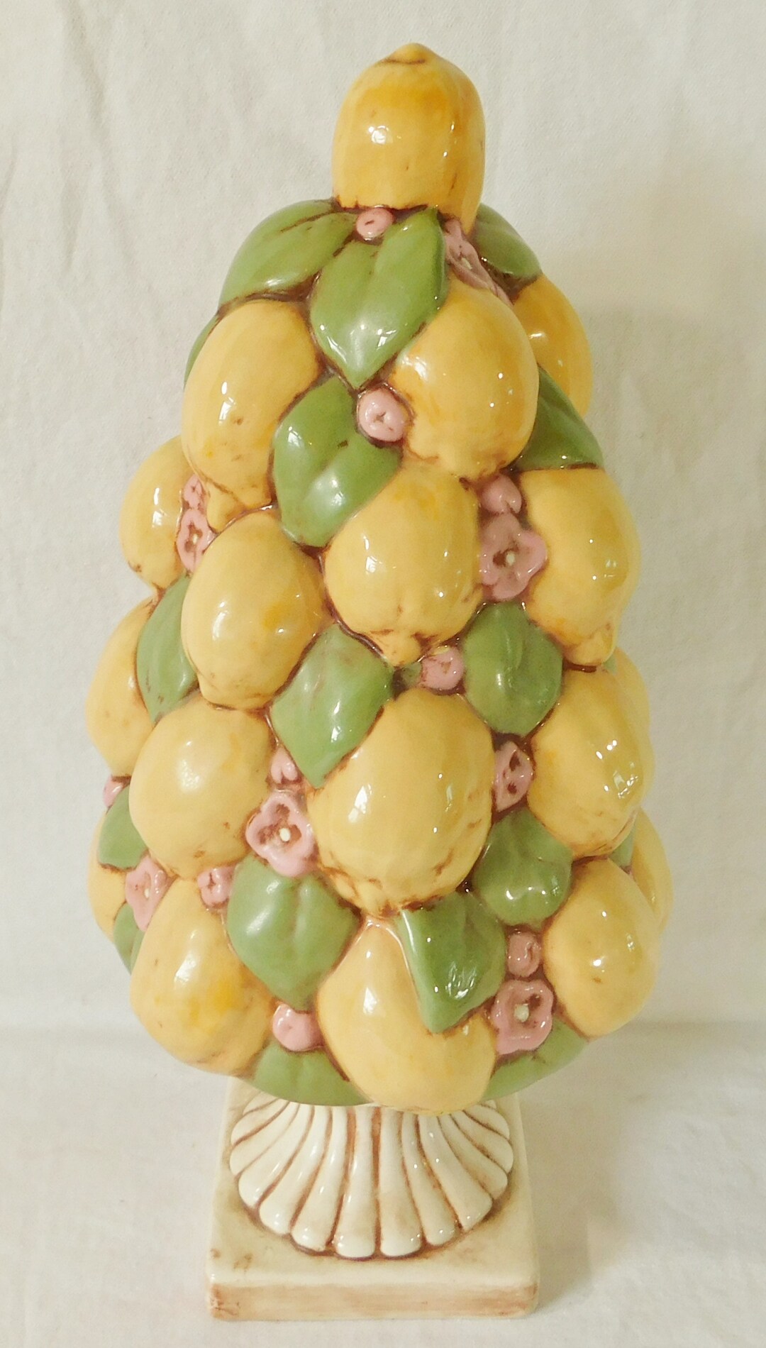 Large Vintage C1970s Hand Painted Ceramic Lemon Tree on Pedestal - Etsy