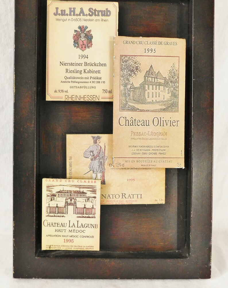 Large Vintage French Wine Labels Faux Wood Metal Bar Kitchen Sign Wall ...