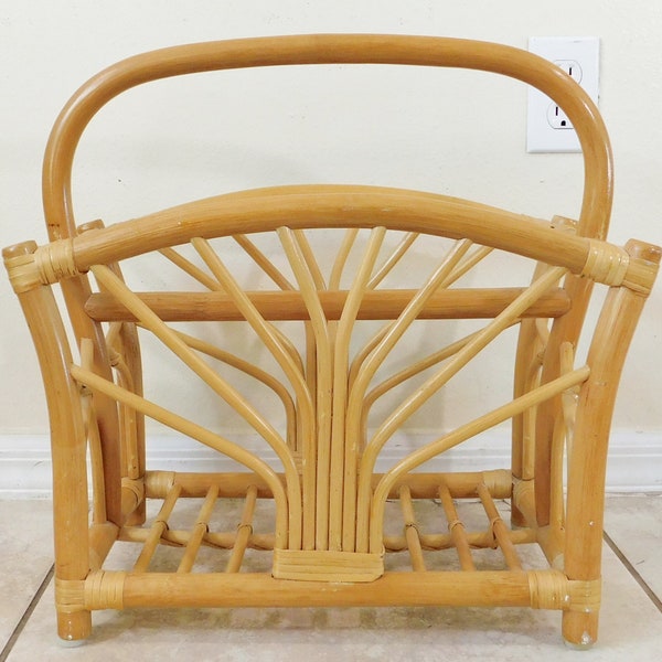 Wicker Magazine Rack - Etsy