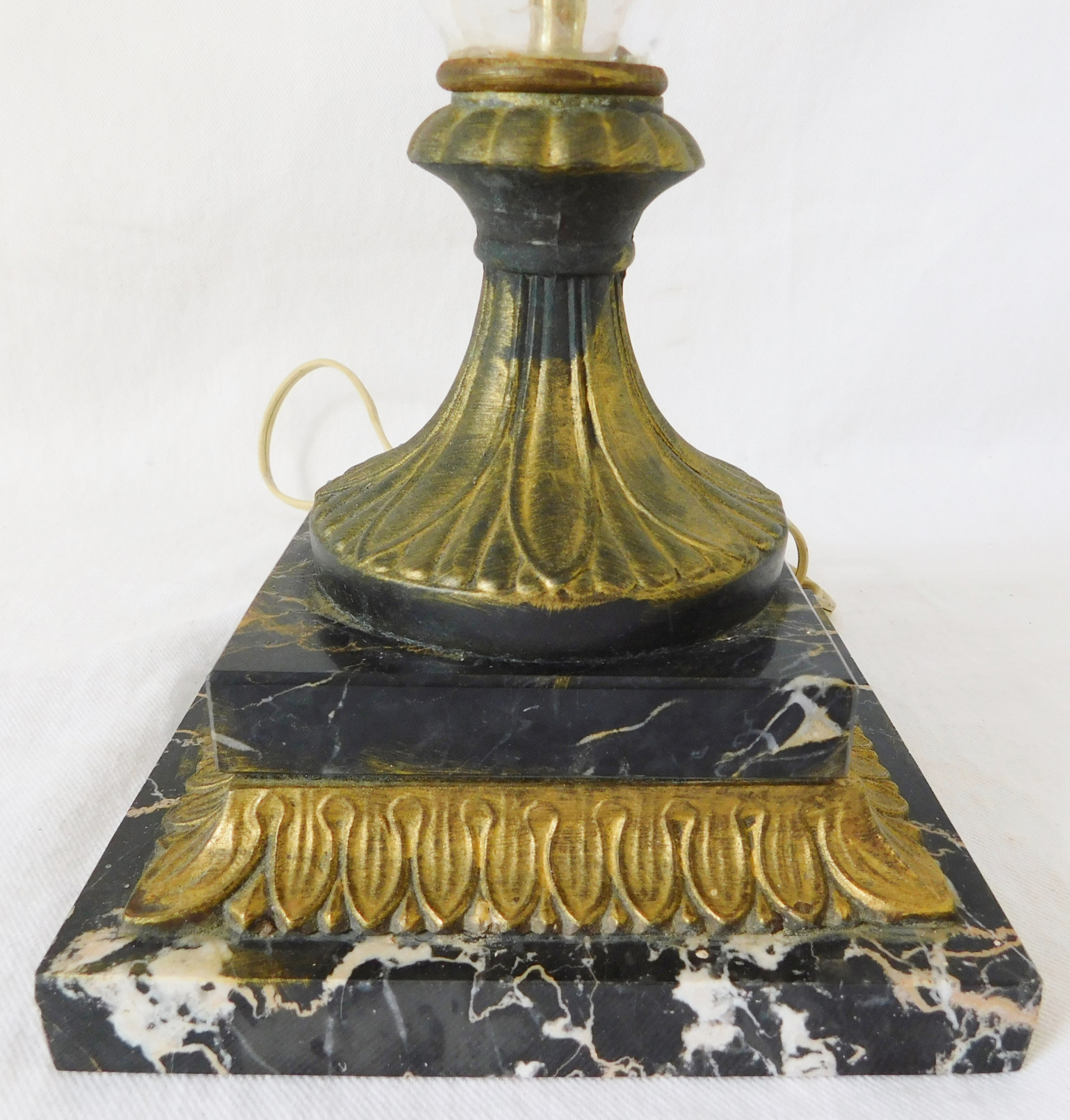 Vintage Mid-century Tall Cut Crystal Marble Base Gold Metal - Etsy