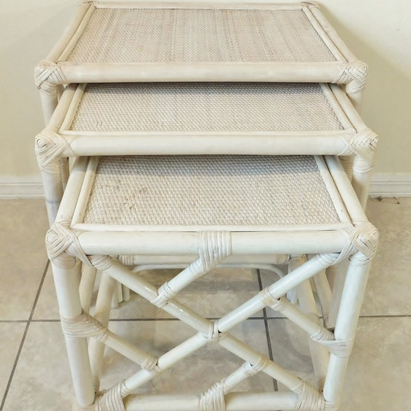 Rattan End Table - Etsy