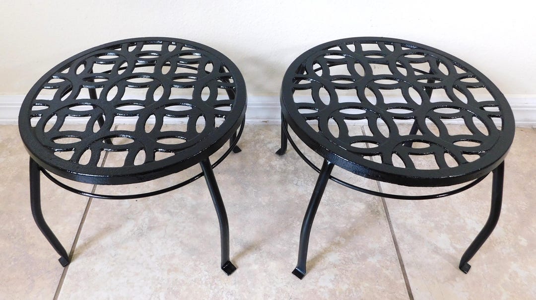 Pair Vintage C1970s Black Wrought Iron Plant Stands - Etsy