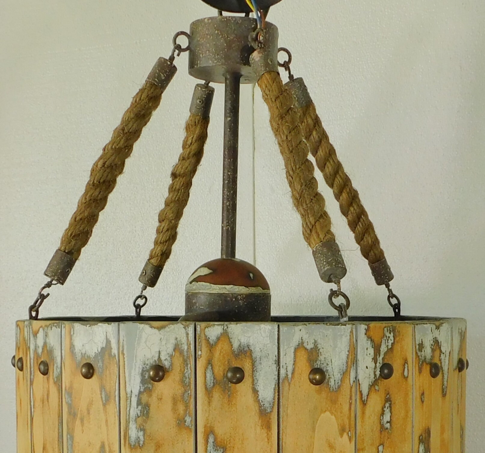Custom Made Rustic Wooden Barrel Rope Farmhouse 3 Light - Etsy