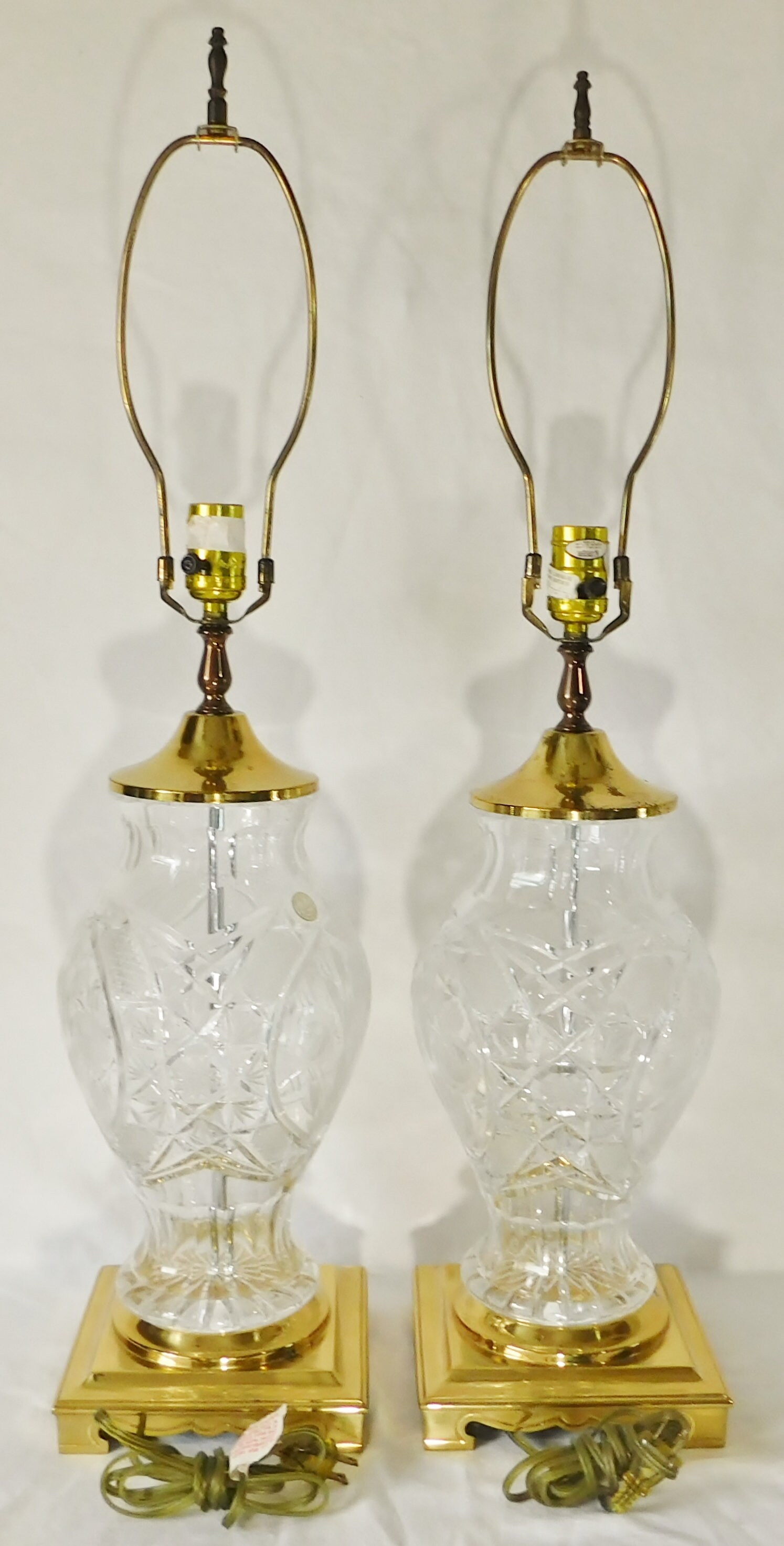 Vintage Mid Century Poland Floral Cut Crystal & Solid Brass - Etsy