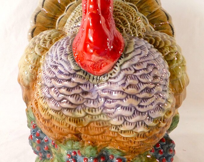 Large Vintage Hand Painted Ceramic Turkey Figurine - Etsy