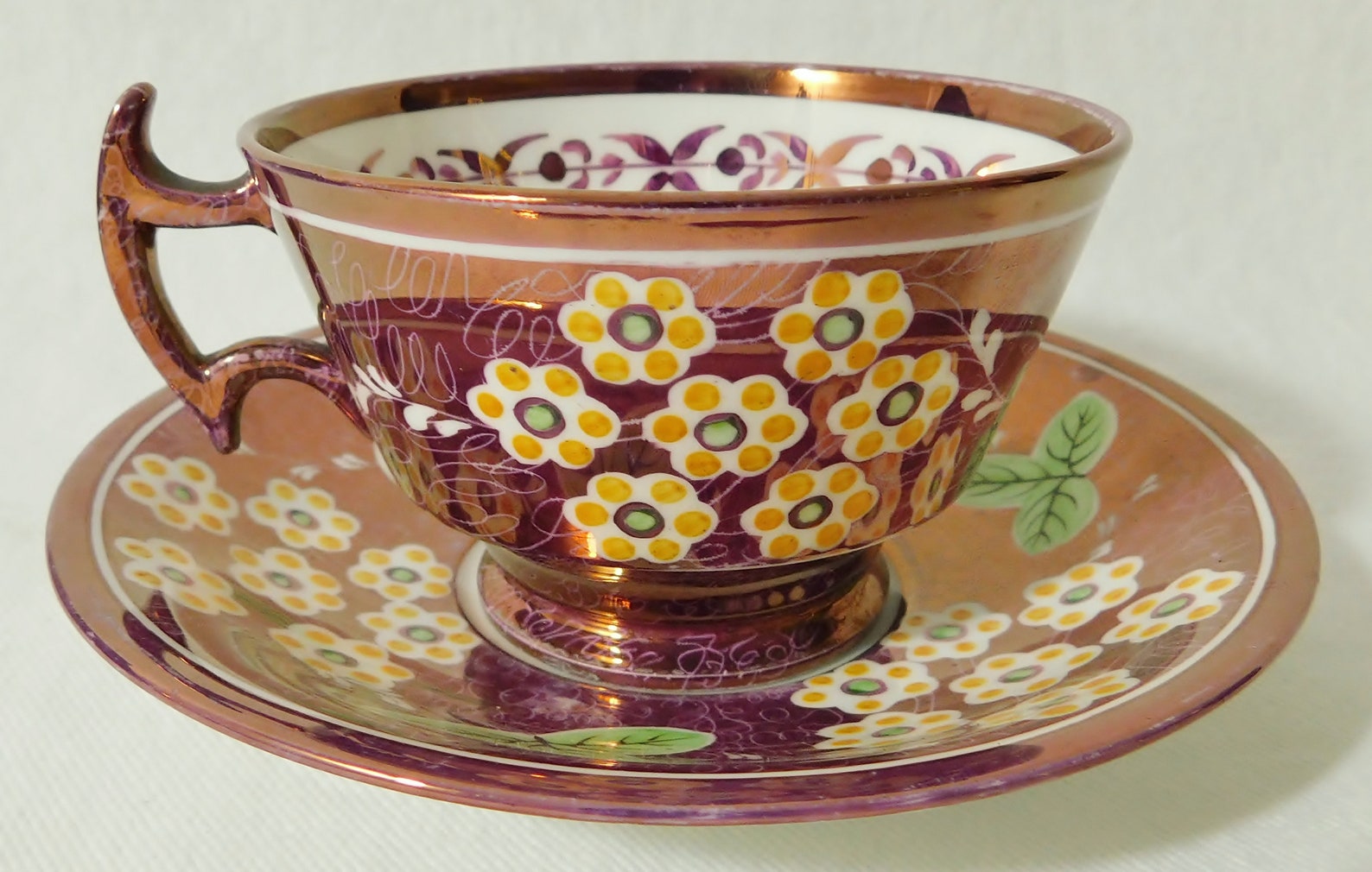 Vintage Mid Century Japanese Pink Floral Lusterware Tea Cup & Saucer - Etsy